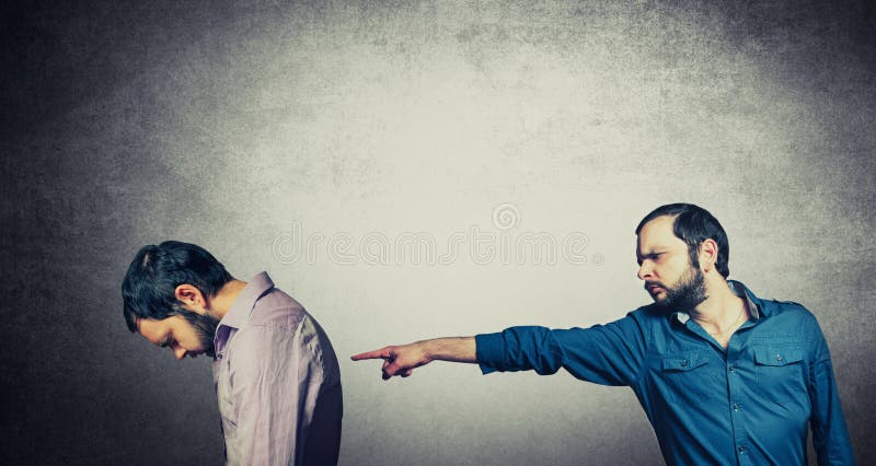 Men pointing on each other stock image. Image of facial - 71184947