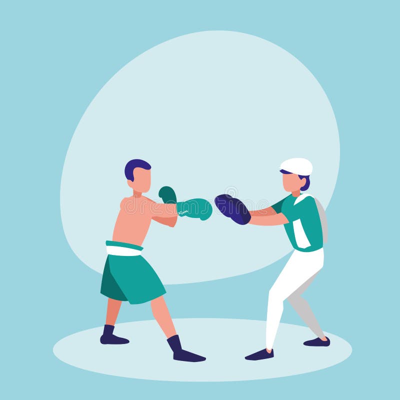 Men Practicing Boxing Avatar Character Stock Vector - Illustration of ...