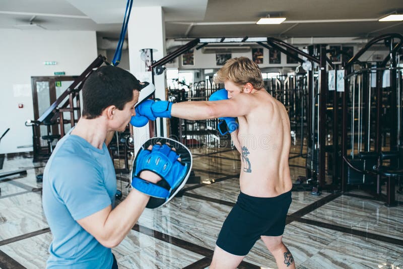 Men Practicing Boxing in Gym Stock Photo - Image of hook, adult: 88839912