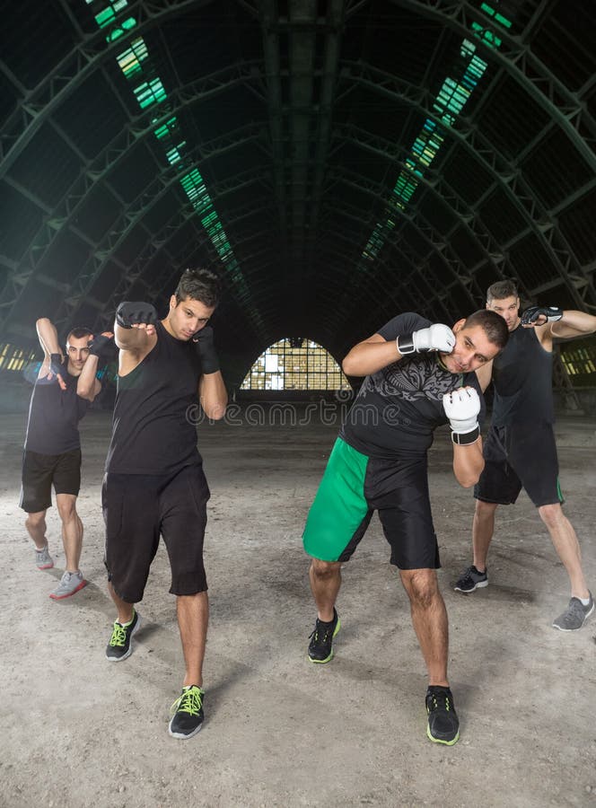 Men Practicing Different Hit with Hand Stock Image - Image of boxing ...