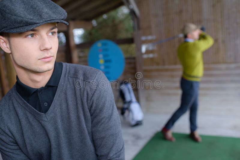 Man Practicing at the Golf Resort Stock Photo - Image of green, field ...