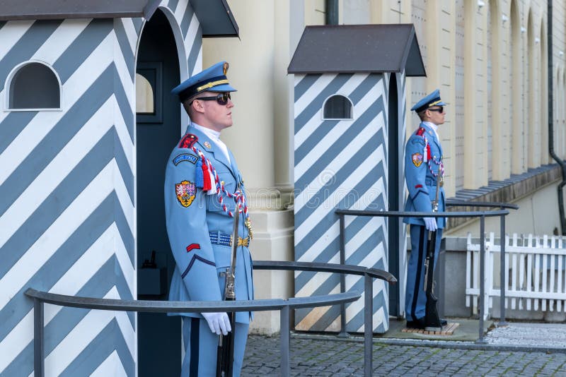 Men from the Prague Castle Guard Standing in Front of Booth Editorial ...