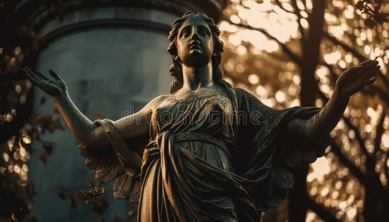 Men Praying at Ancient Cross in Gothic Architecture Generated by AI ...