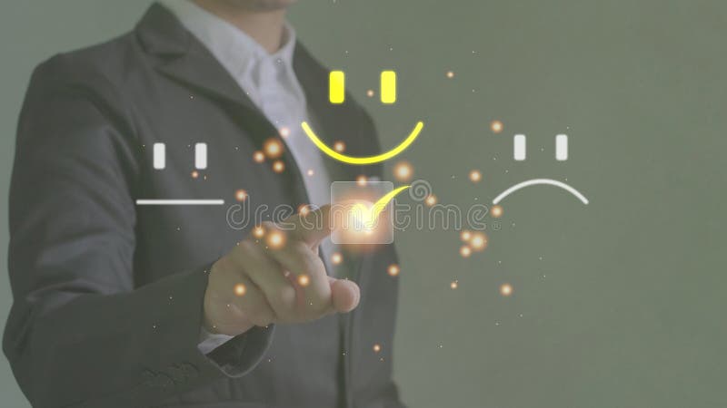 Men Press Smiley Face Emoticons on Virtual Touch Screens Customer ...