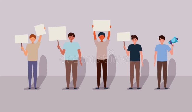 Men Protesting for Human Rights Vector Design Stock Vector ...