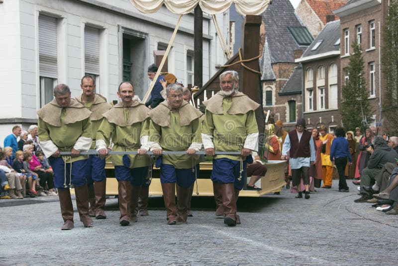 Men Pulling a Carriage with a Boat Editorial Photography - Image of ...