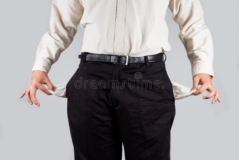 Men Pulling Out His Empty Pockets Stock Photo - Image of poor, broke ...
