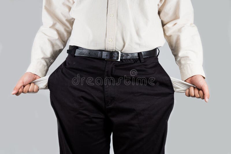 Men Pulling Out His Empty Pockets Stock Image - Image of pointing ...