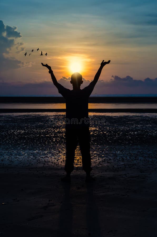 Men raised his hand stock image. Image of spirituality - 30807491