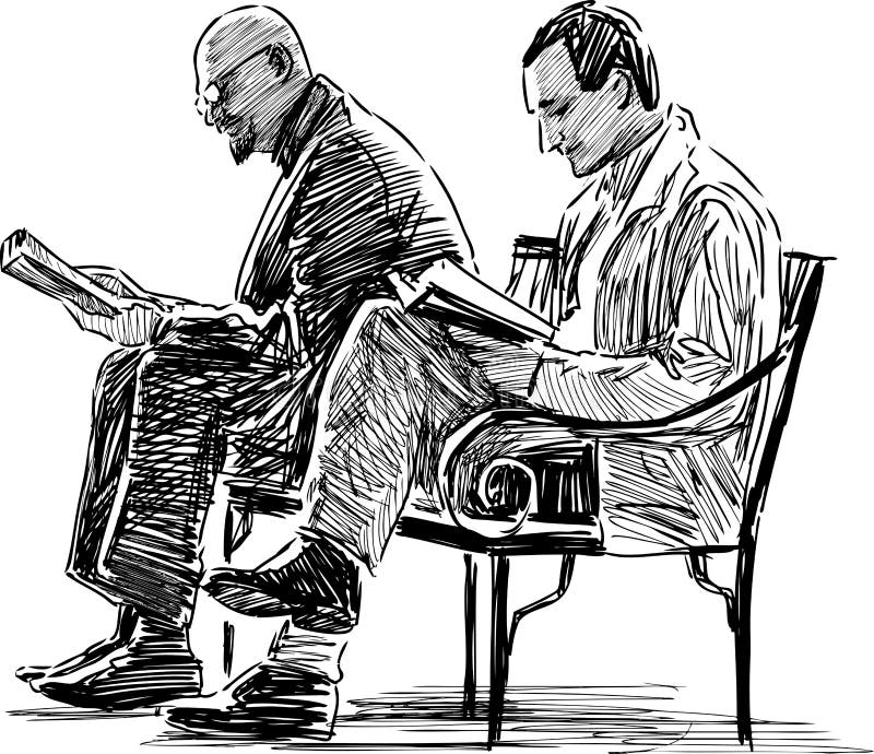 Young man reading stock vector. Illustration of sitting - 43356981