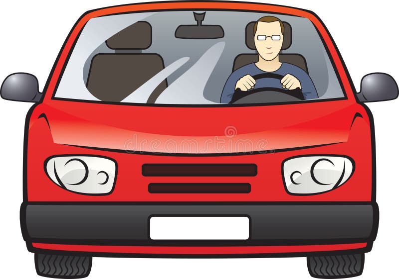 Men in red car stock vector. Illustration of person, motor - 25390419