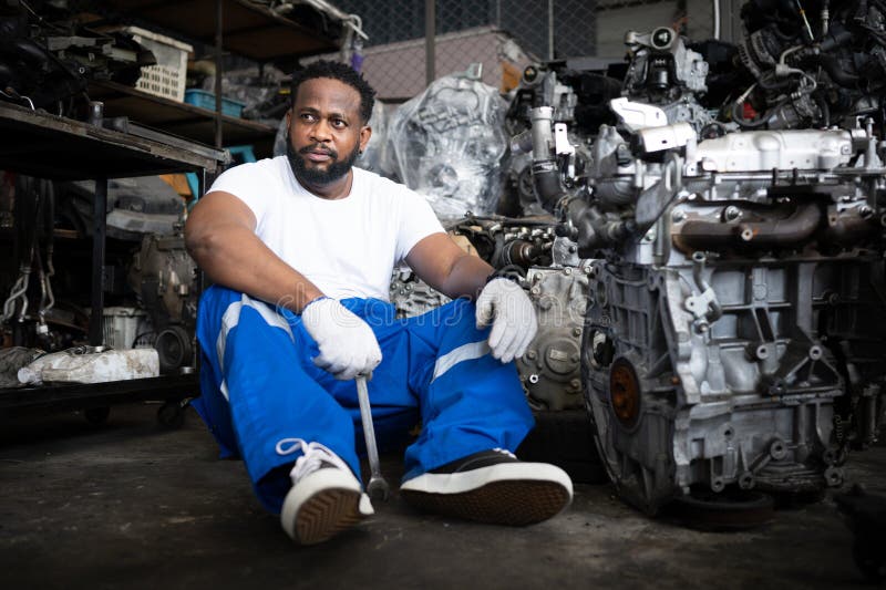 Men Repairing Car Engine in Auto Repair Shop, Stock Image - Image of ...