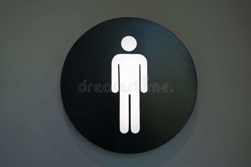 Men Restroom Sign on Wall Close Up Stock Photo - Image of wall ...