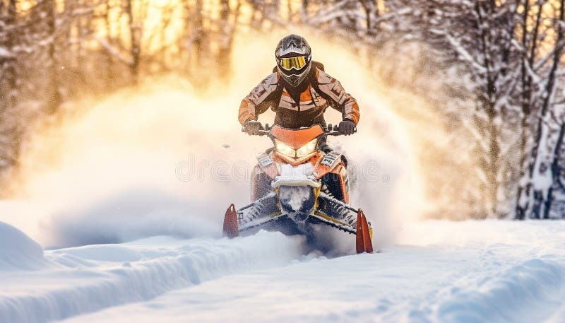Men Riding Motorcycles in a Winter Motocross Race in the Forest ...