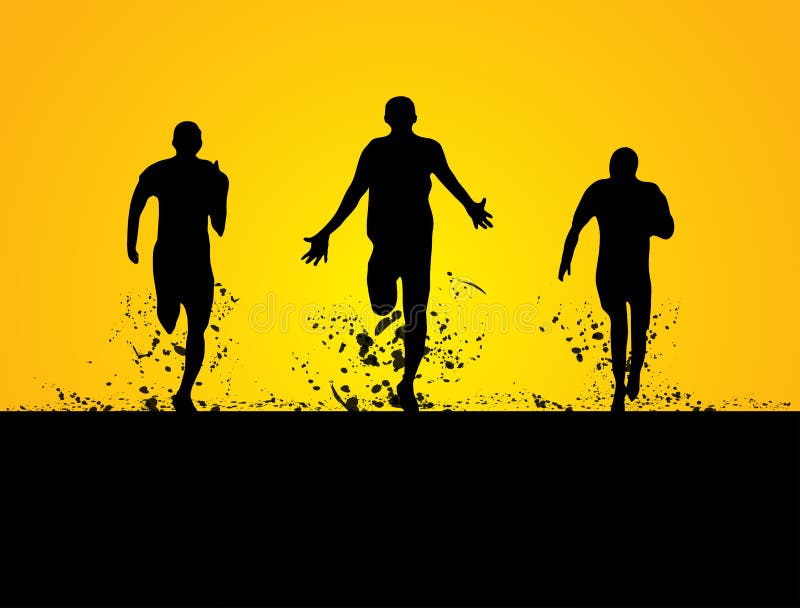 3 men running on the field stock vector. Illustration of game - 52503109