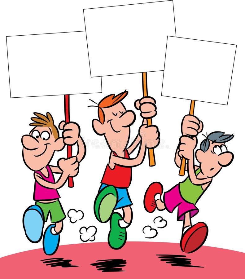 Men running with posters stock vector. Illustration of cartoon - 41135914 Men running with posters stock vector. Illustration of cartoon - 41135914