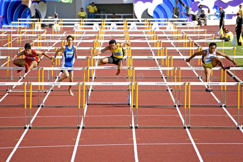 Men S 110 Meters Hurdles Action (Blurred) Stock Image - Image of meet ...