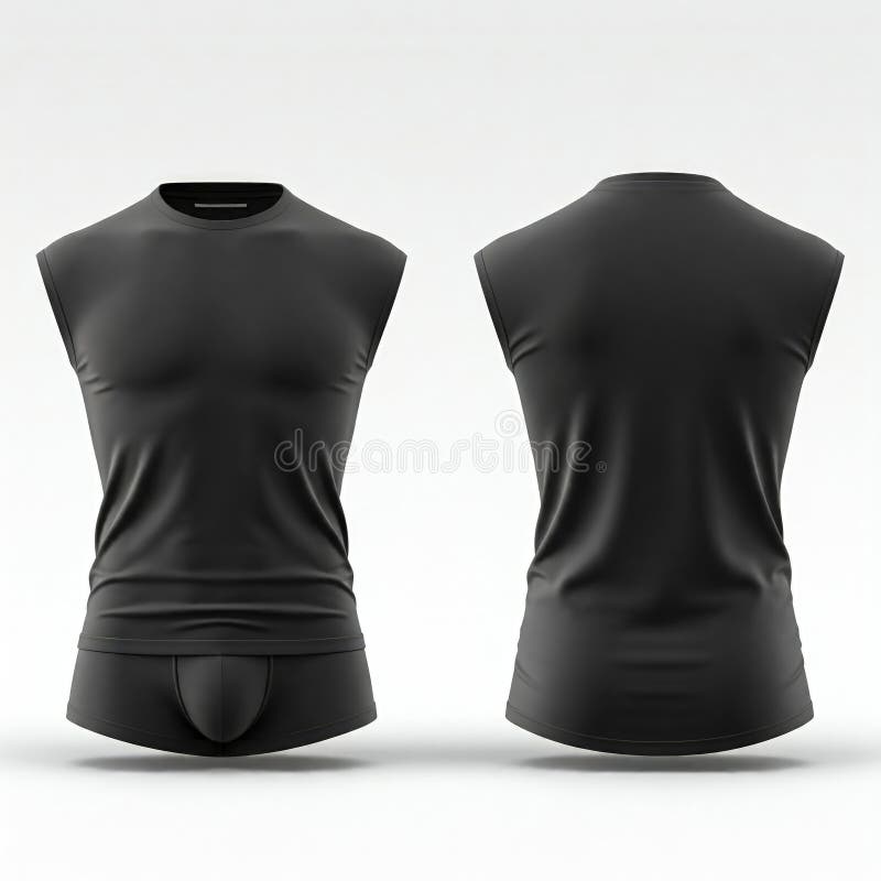 Men S Black Blank Undershirt Template - Showcase Both Sides for Custom ...