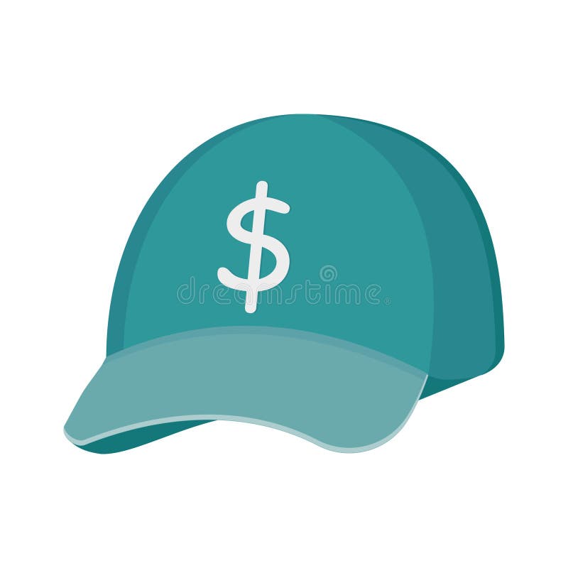 Men S Cap with a Dollar Sign, Black Outline, Vector Illustration Stock ...
