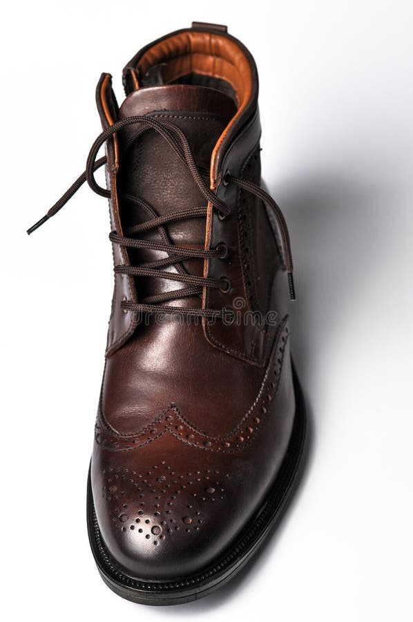 Men S Classic Brown Deep Shoes Isolated on White Background. Modern Men ...