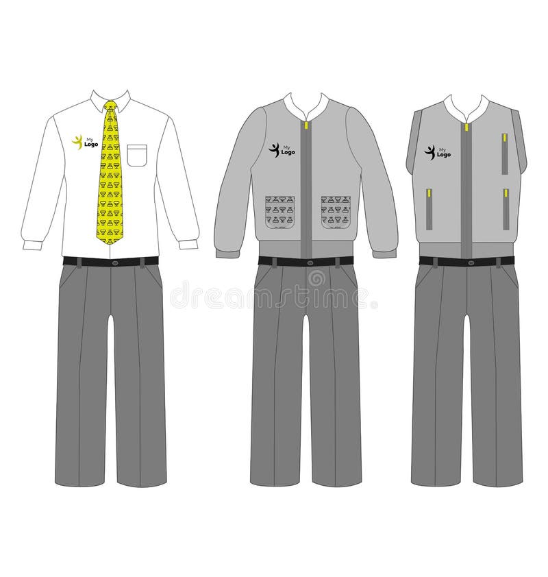 Men S Clothes, Sketch of a Uniform,Front View Stock Vector ...