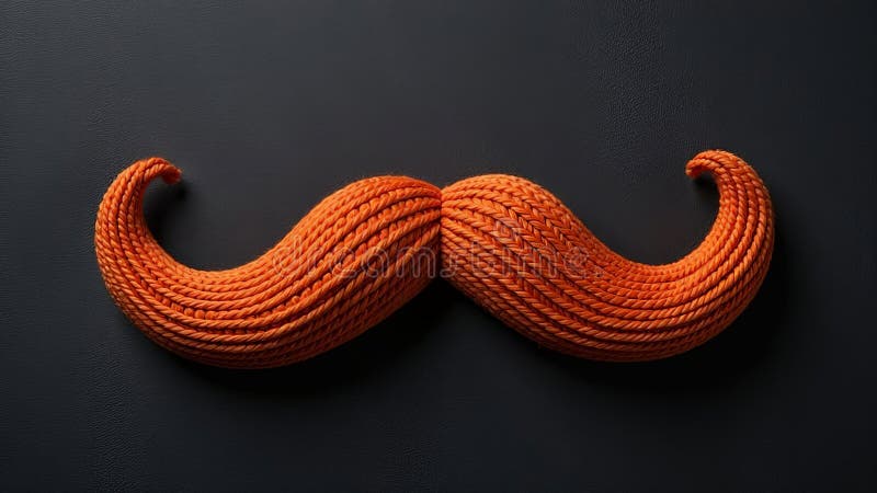 Men S Day. Orange Knitted Mustache Stock Illustration - Illustration of ...
