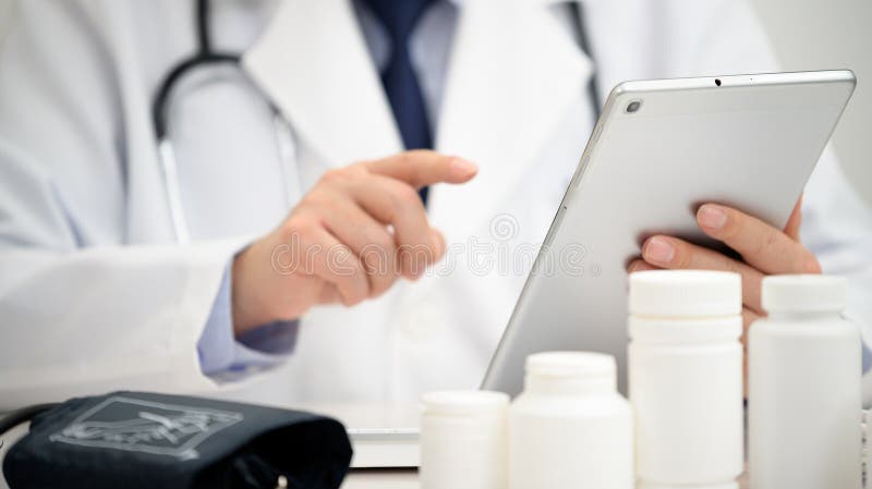 Men S Doctors Using Tablets, Telemedicine Concepts Stock Photo - Image ...