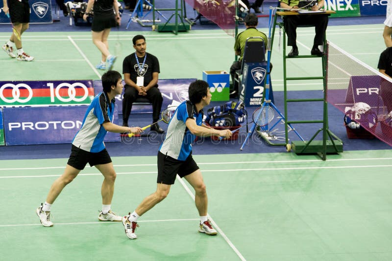 Men S Doubles Badminton - Ko & Kwon Editorial Stock Image - Image of ...