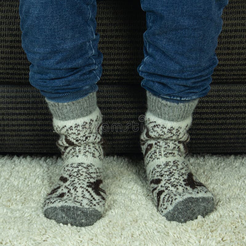 Men s feet in warm socks stock photo. Image of clothes - 245567054