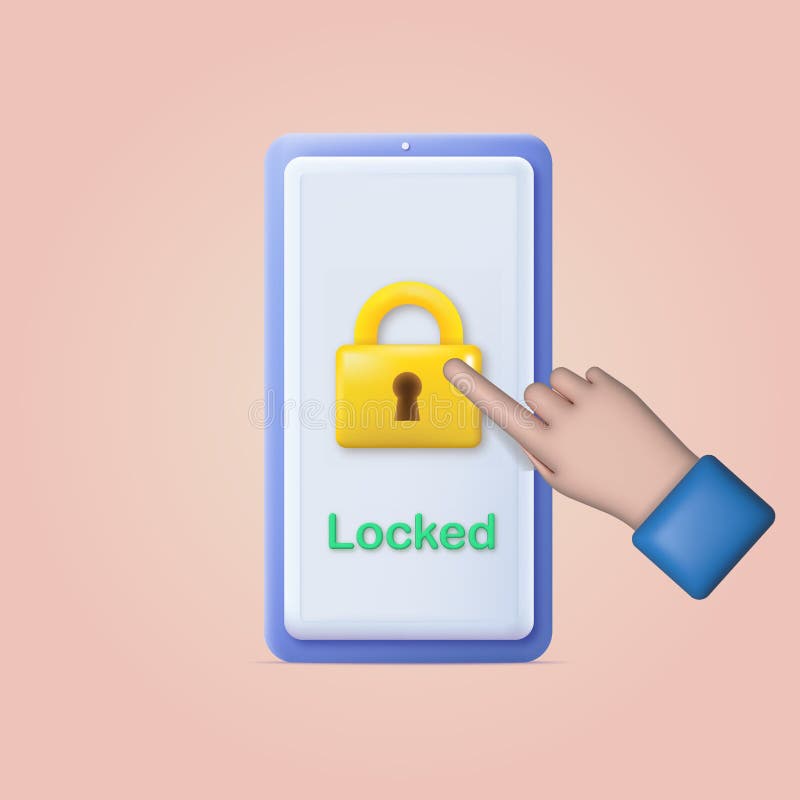 Men S Finger Touchs Screen of Locked Smartphone. Vector Stock Vector ...