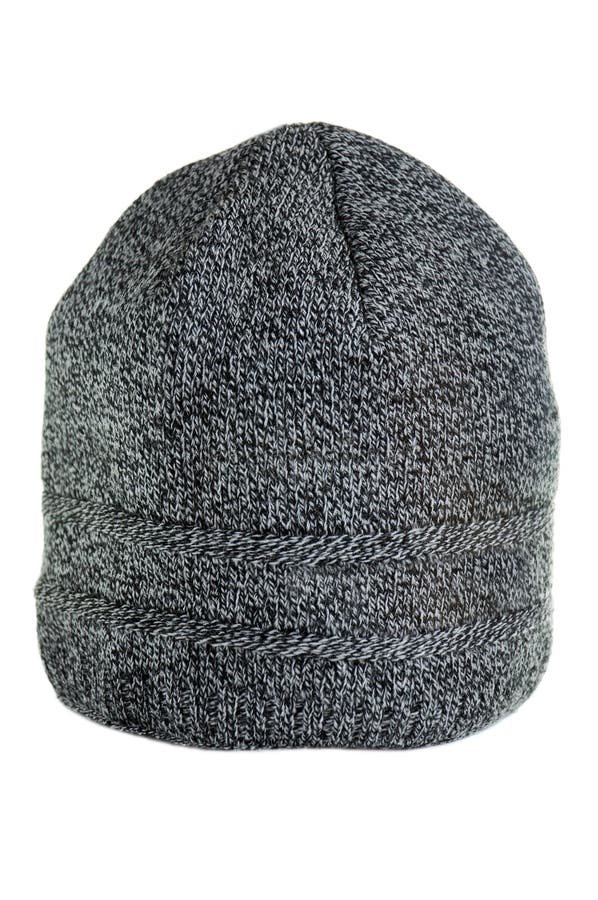 Men S Gray Knitted Cap Isolated Stock Photo - Image of white, warm ...