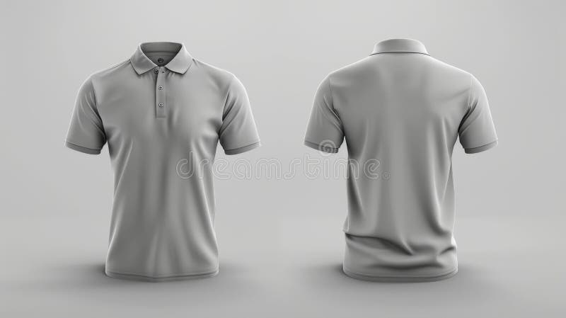 Men& X27;s Gray Polo Shirt - Front and Back View, Generative AI Stock ...