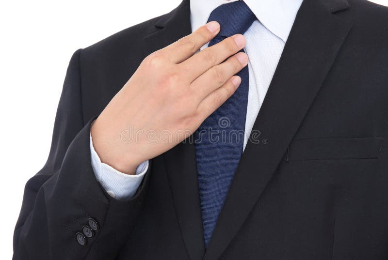 Men`s Hand Model Tie in a Black Suit Stock Image - Image of leather ...