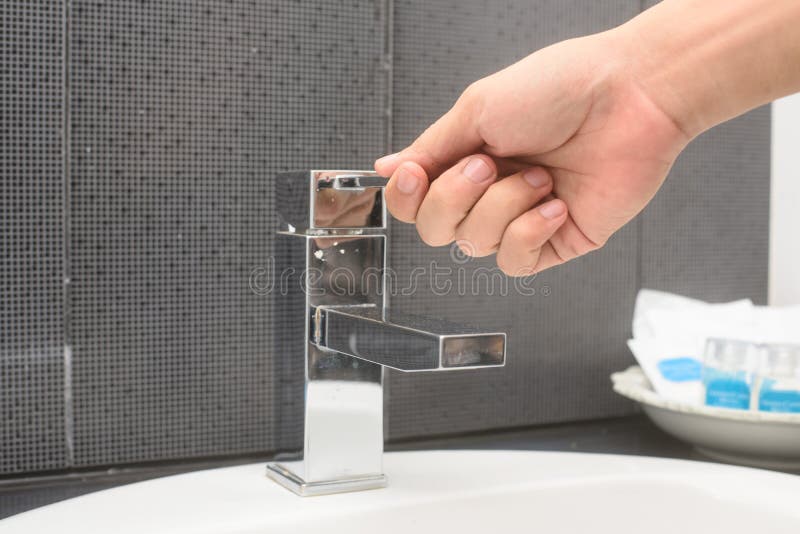Men`s Hand Opening Water Tap Stock Photo - Image of stream, women ...
