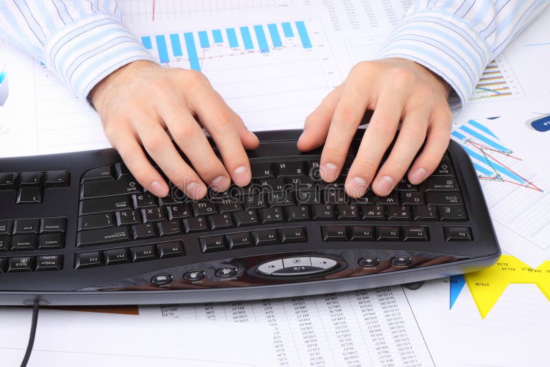 Men S Hands on the Keyboard Stock Image - Image of communication, adult ...