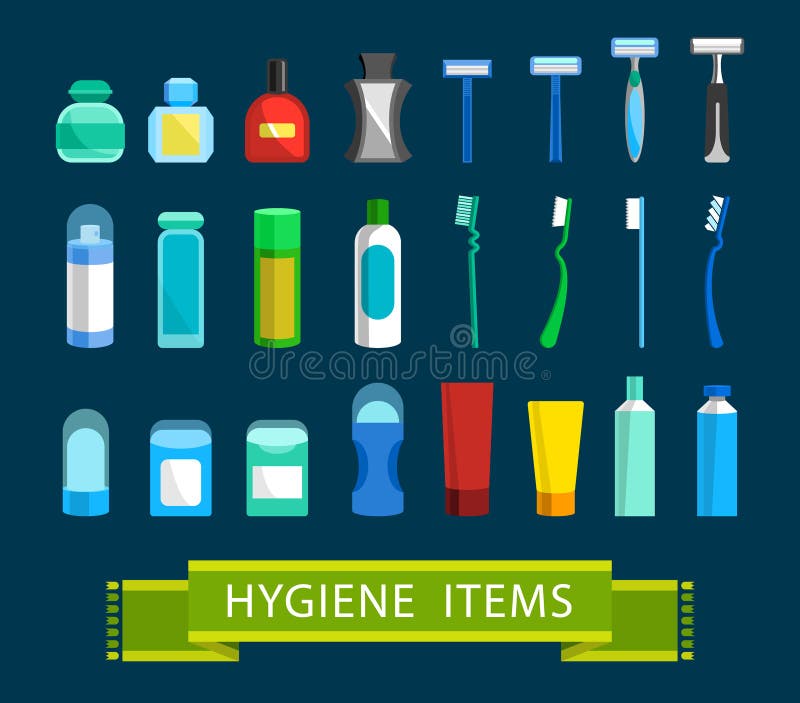 Men s hygiene items stock vector. Illustration of hygiene - 68278314