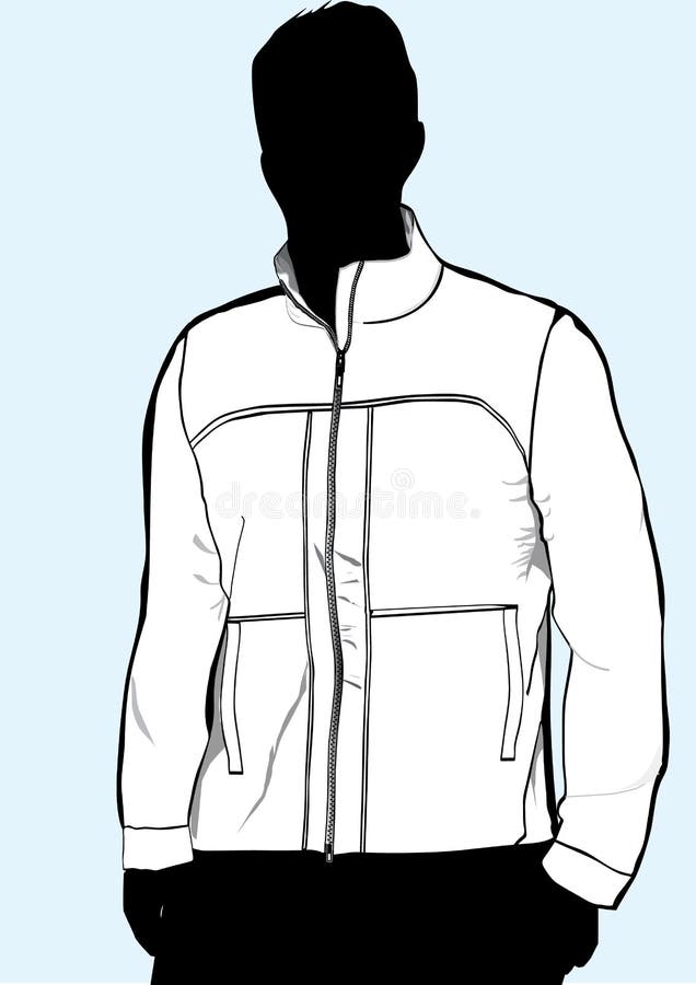 Men S Jacket or Sweatshirt Template with Zipper Stock Vector ...