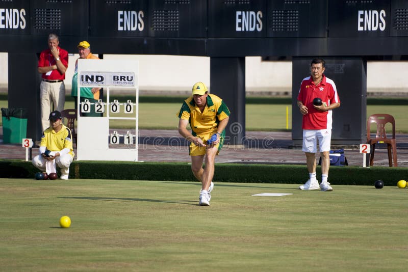 Men s Lawn Bowl Action editorial stock image. Image of australia - 10556684