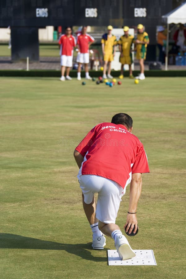 Men s Lawn Bowl Action editorial stock image. Image of australia - 10556684