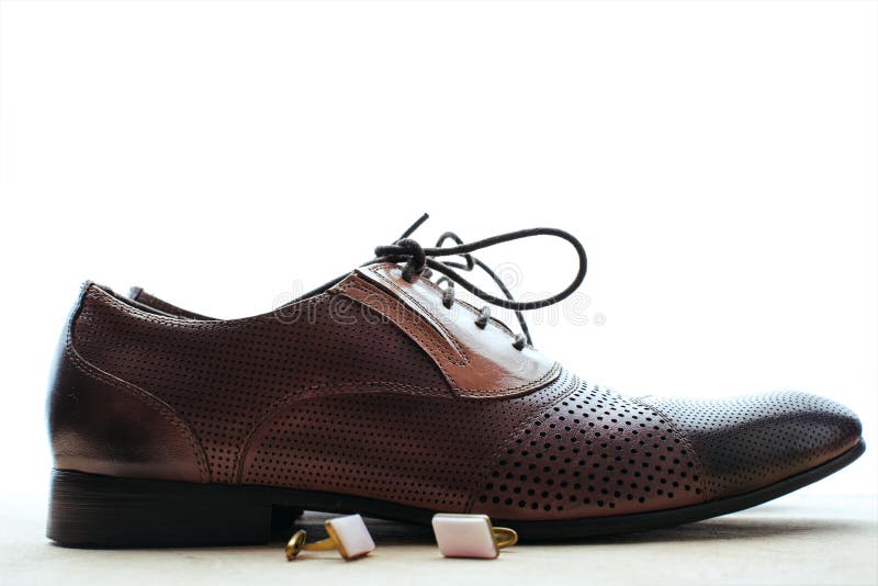 Men S Leather Shoes and Buttons Stock Image - Image of outfit ...