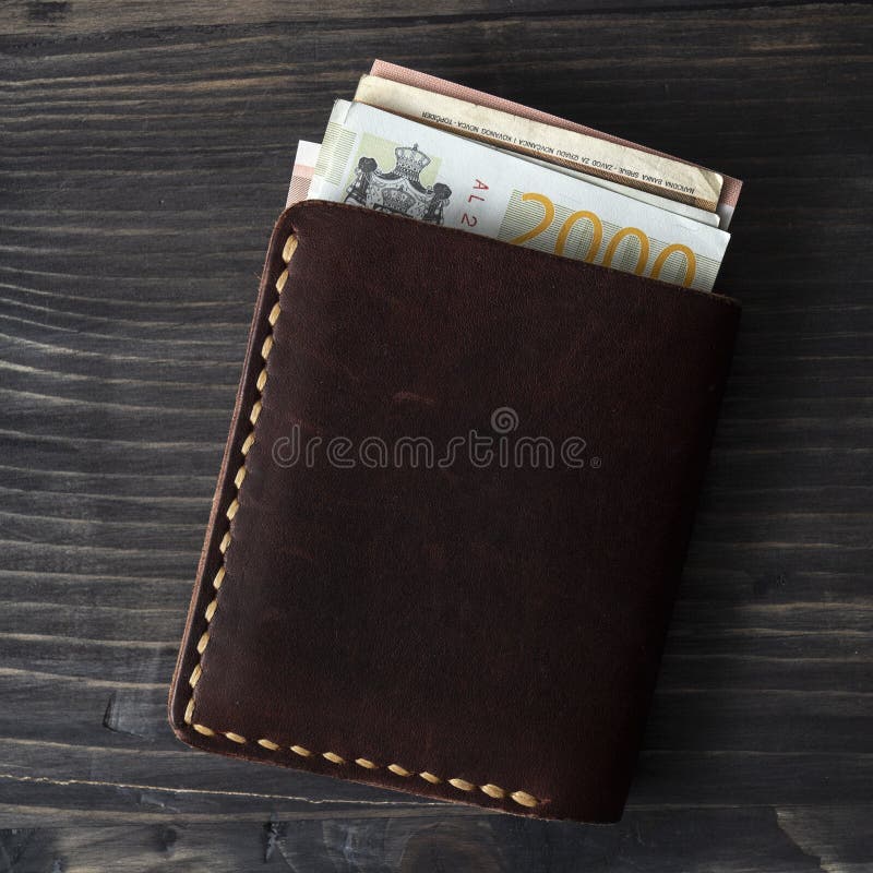 Men`s Leather Wallet on Wooden Table Stock Image - Image of elegant, elegance: 179442517