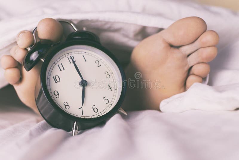 Men`s Legs, and Alarm Clock. Stock Photo - Image of snooze, waking ...