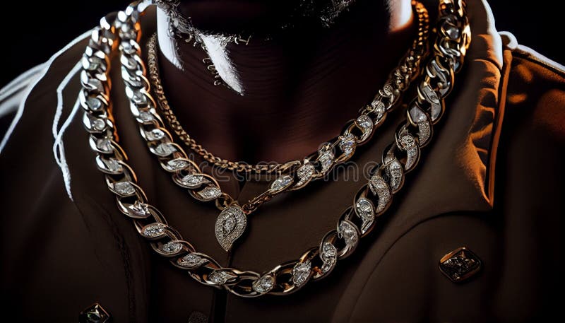 Luxury Men s Diamond Chain stock illustration. Illustration of gold ...