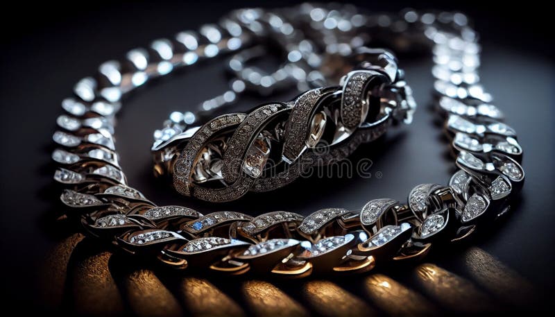 Luxury Men s Diamond Chain stock illustration. Illustration of ...