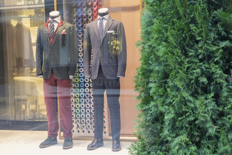 Men`s Mannequins in the Window Stock Photo - Image of display, cloth ...
