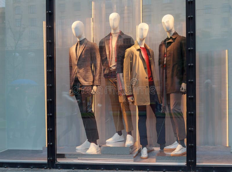Men`s Mannequins in the Window Editorial Stock Photo - Image of luxury ...