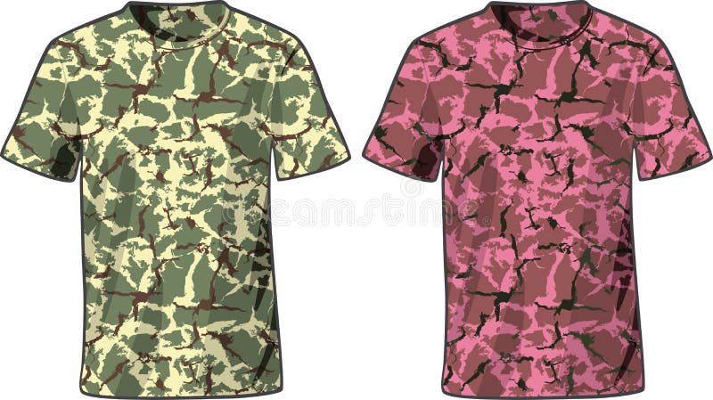 Men S Military Shirts Front View Template. Vector Stock Vector ...