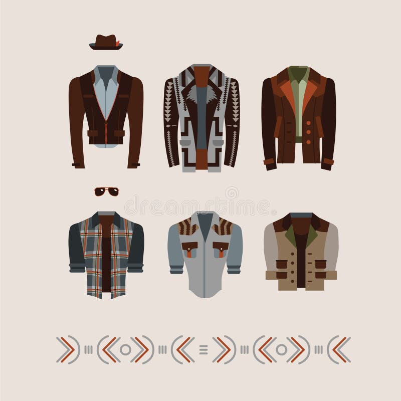 Men`s Modern and Retro Clothes Fashion Collection Stock Vector ...