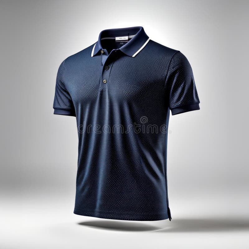 Men S Navy Blue Polo Shirt with White Dot Pattern. Stock Illustration ...