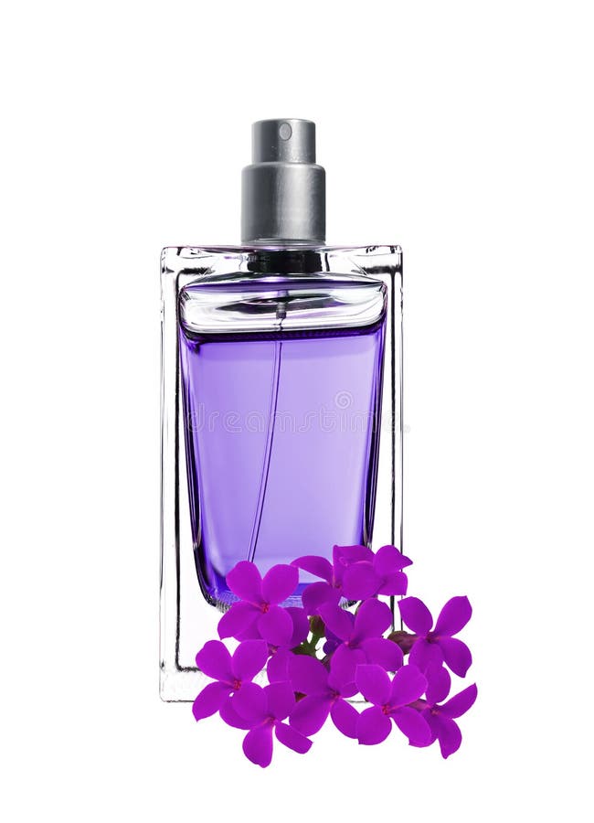 Men S Perfume in Beautiful Bottle with Violet Flowers Stock Image ...